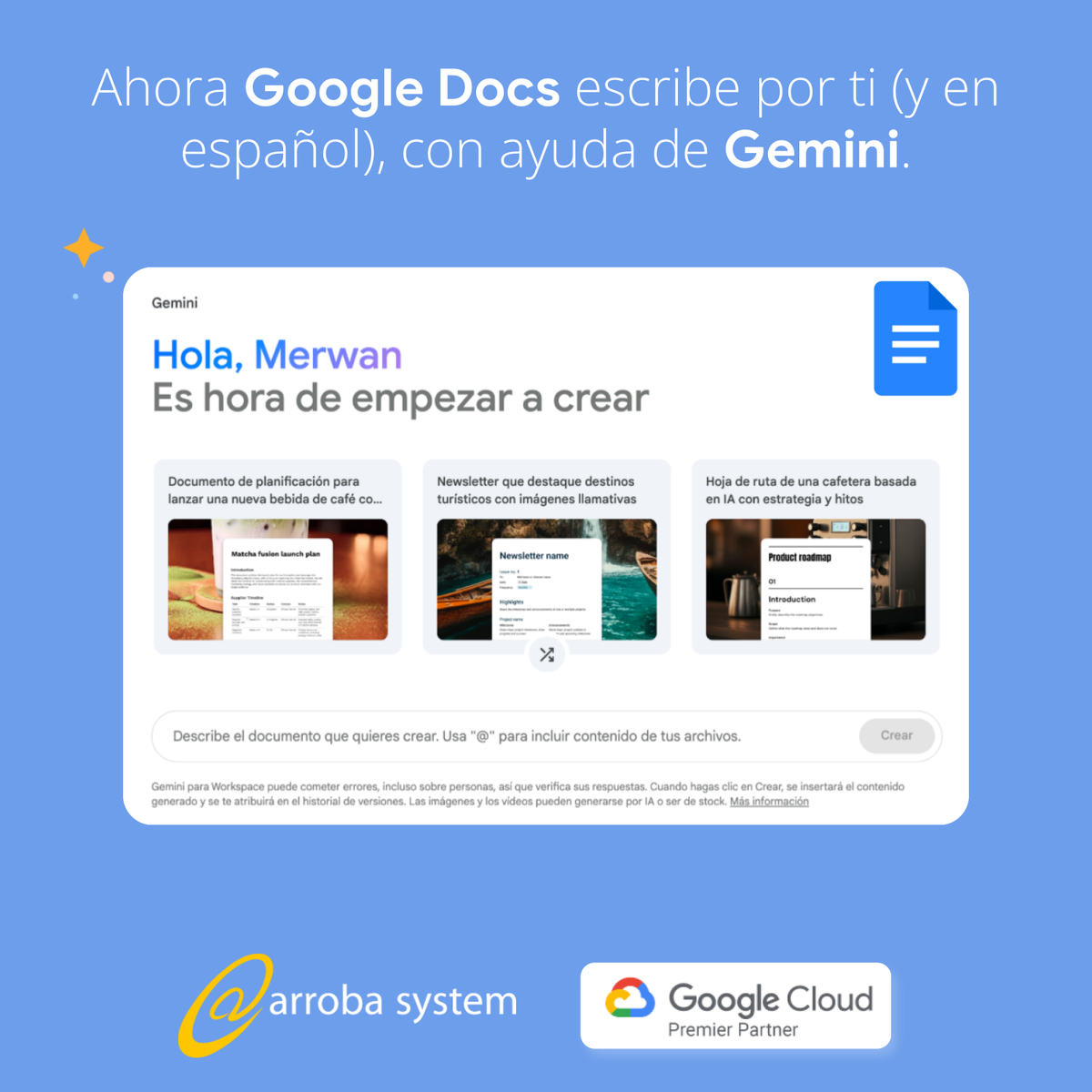 Ahora Google Docs escribe por ti (y en español), con ayuda de Gemini&nb...